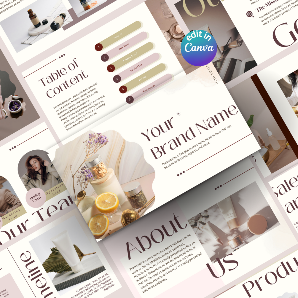 Aesthetic Clean Modern PowerPoint Canva Template | Editable PowerPoint ...