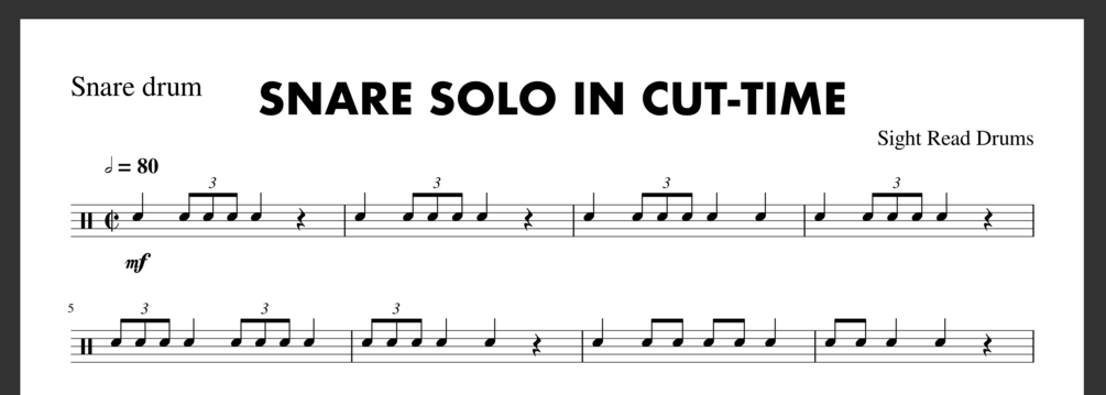 Snare Solo In Cut-Time