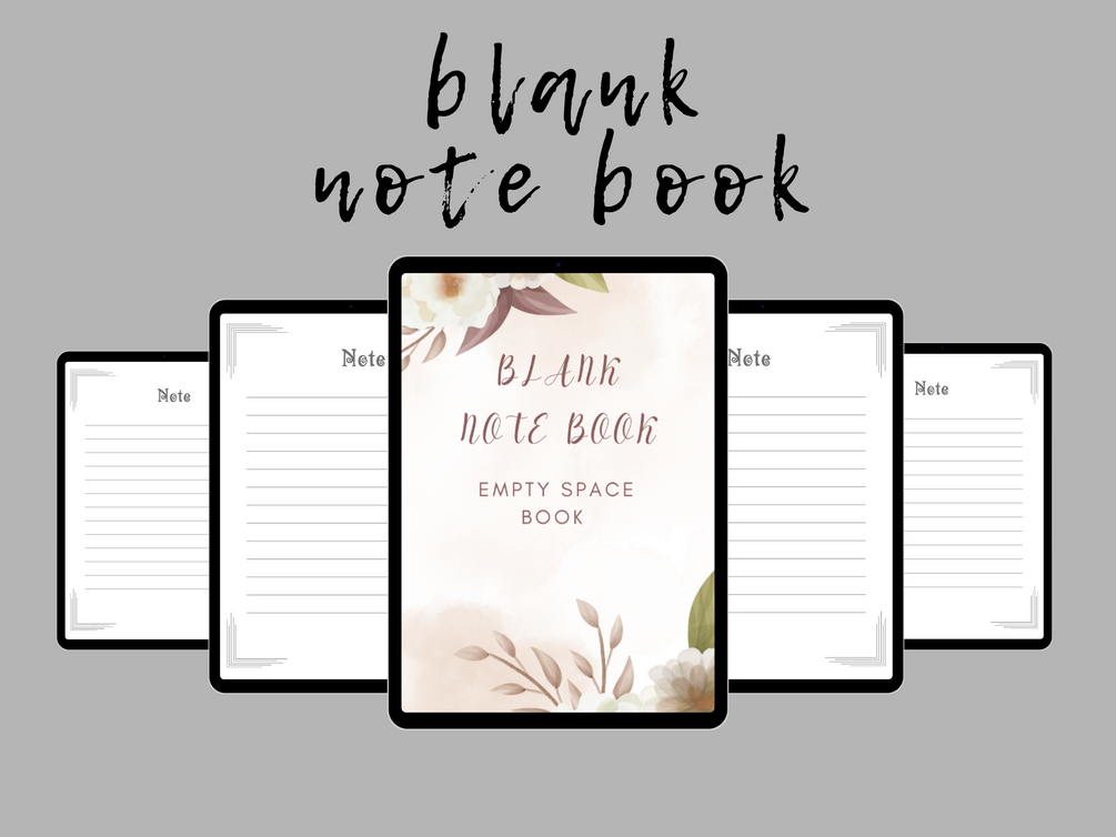 BLANK NOTE BOOK : Empty space book