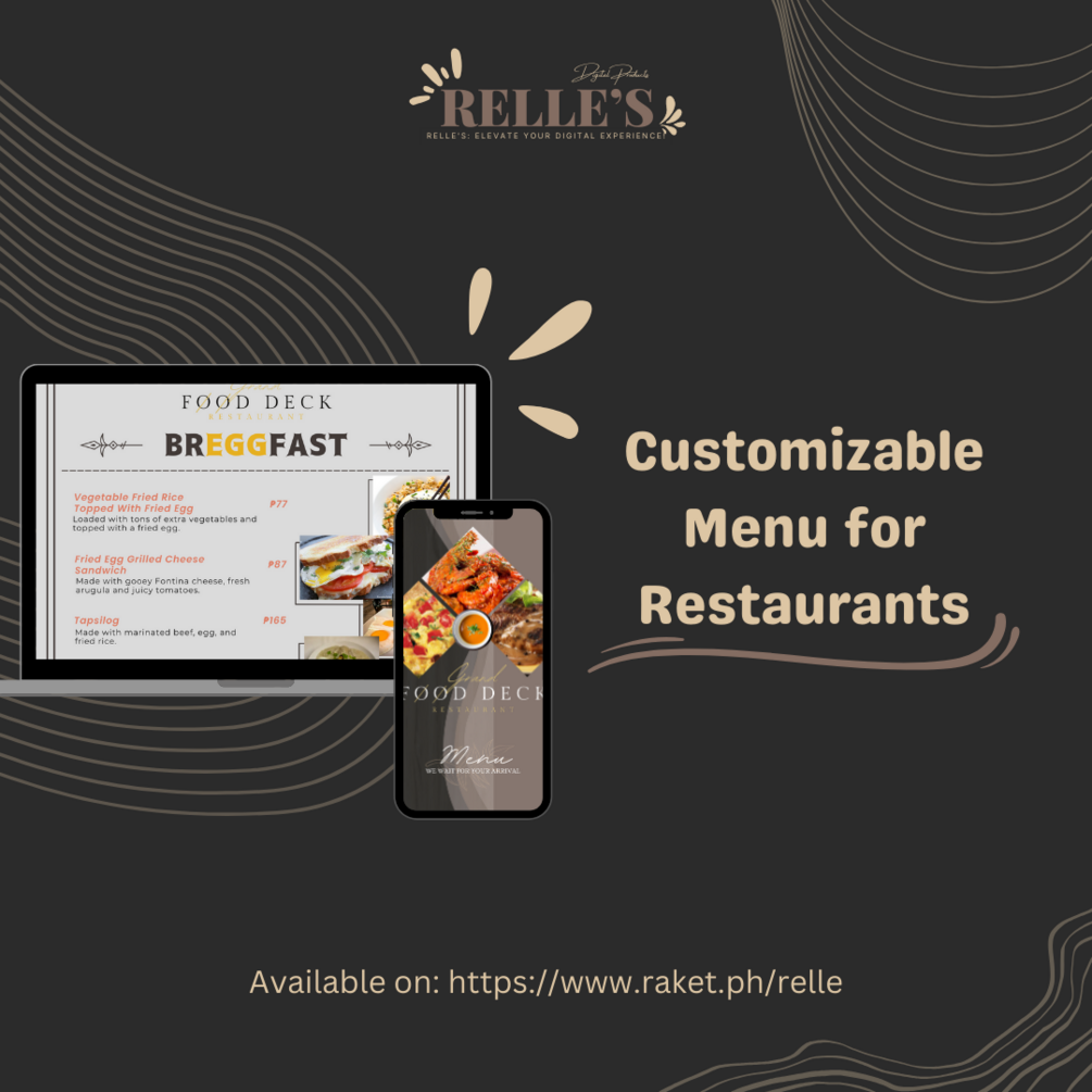 Customizable Menu Design For Restaurants