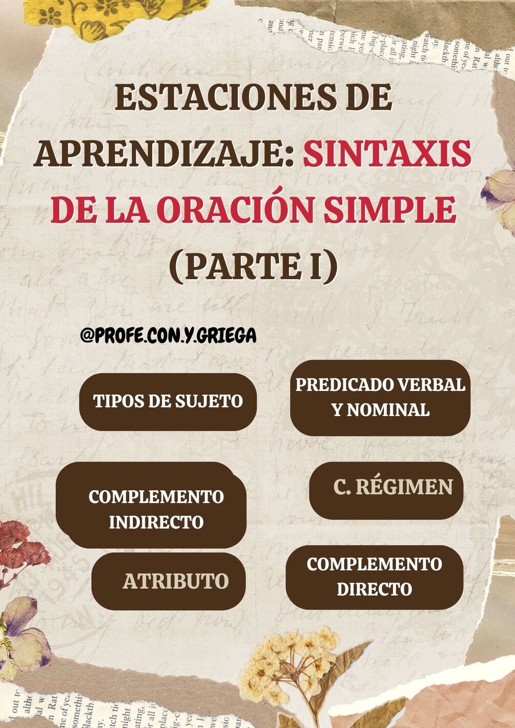 ESTACIONES DE APRENDIZAJE - SINTAXIS ORACION SIMPLE (PARTE 1)