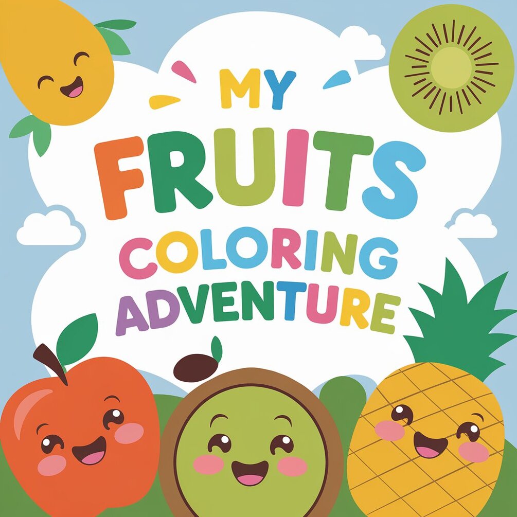 cute fruits coloring book for kids