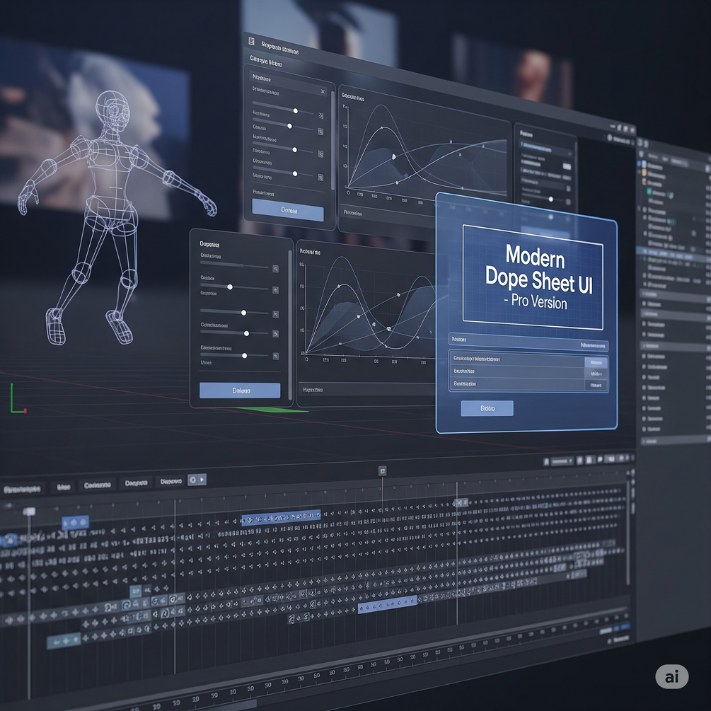 Modern Dope Sheet UI – Pro Version (Blender 4.0+)