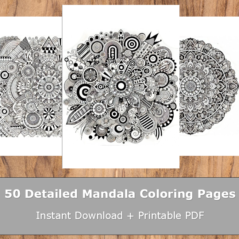 50 Mandala Coloring Pages | Printable Adult Coloring Pages | Relaxing ...