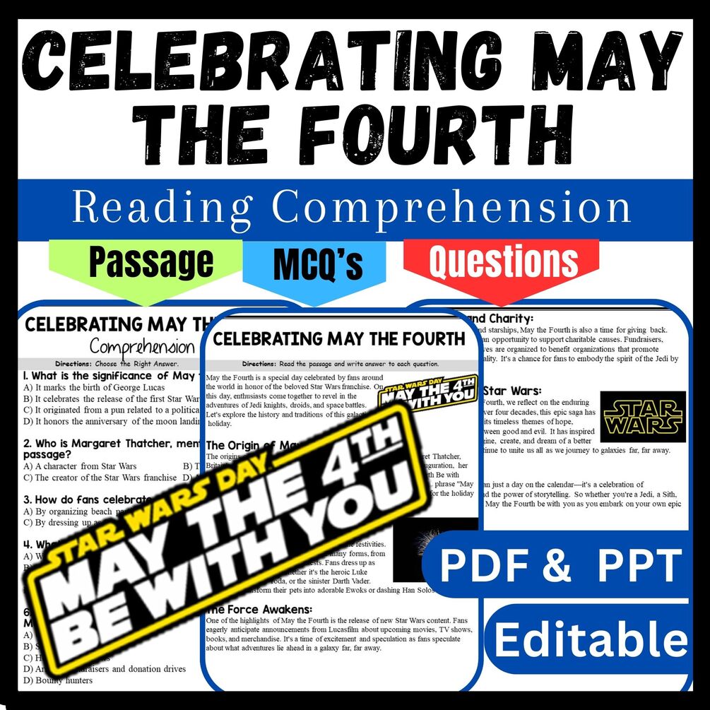 CELEBRATING MAY THE FOURTH - Reading Comprehension with Question ...
