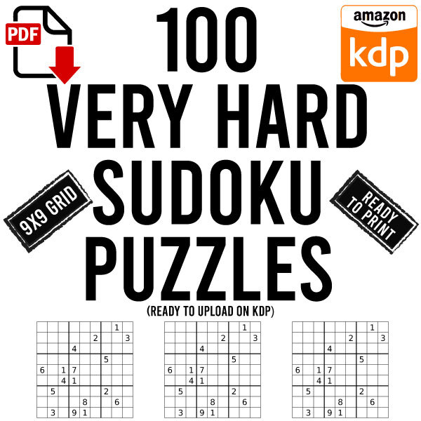 100 Very hard Sudoku Puzzle Book - 6x9In - 100 Sudoku Puzzles With Solutions - Kdp Interior PDF ...