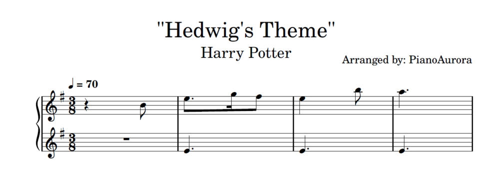Harry Potter - "Hedwig's Theme" - EASY Piano Sheet Music