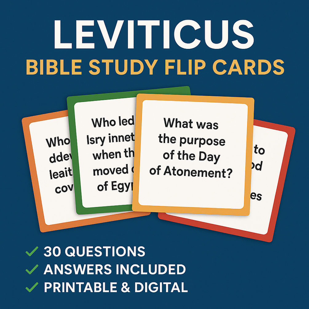 Leviticus Bible Study Flip Cards – 30 Questions with Answers ...