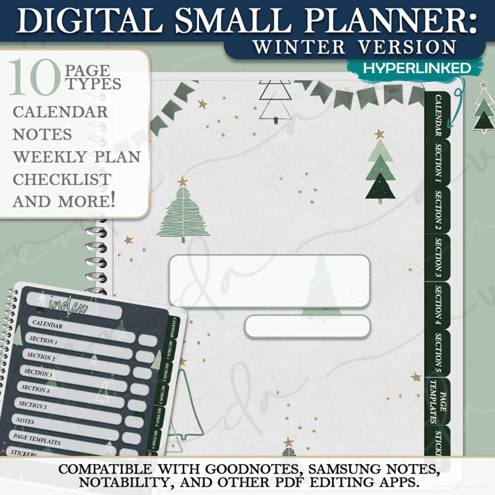 Undated Small Planner - Winter Version