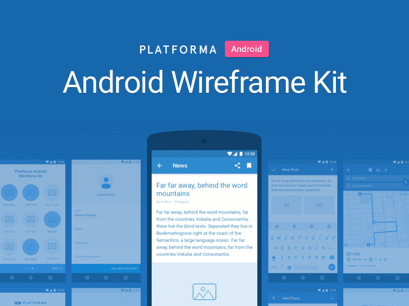 Platforma Android Wireframe Kit