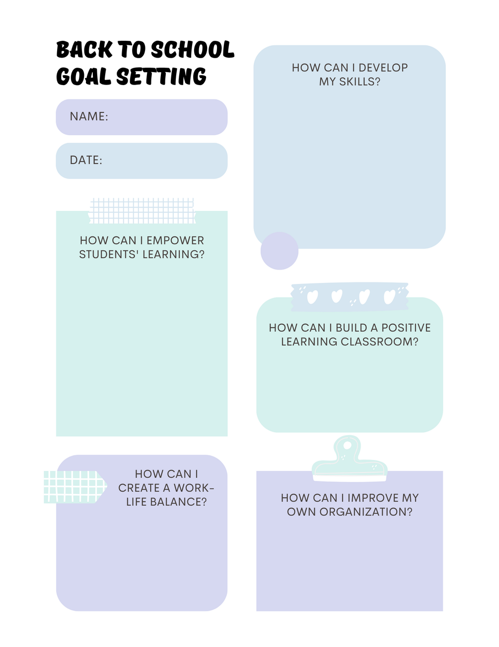 Back To School Planner