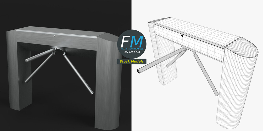 3D MODEL - Tripod turnstile gate