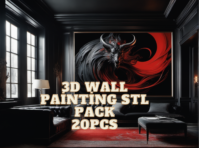 3D Wall Painting Stl Pack,20Pcs,Design tables,Digital Dowland,3D Printed
