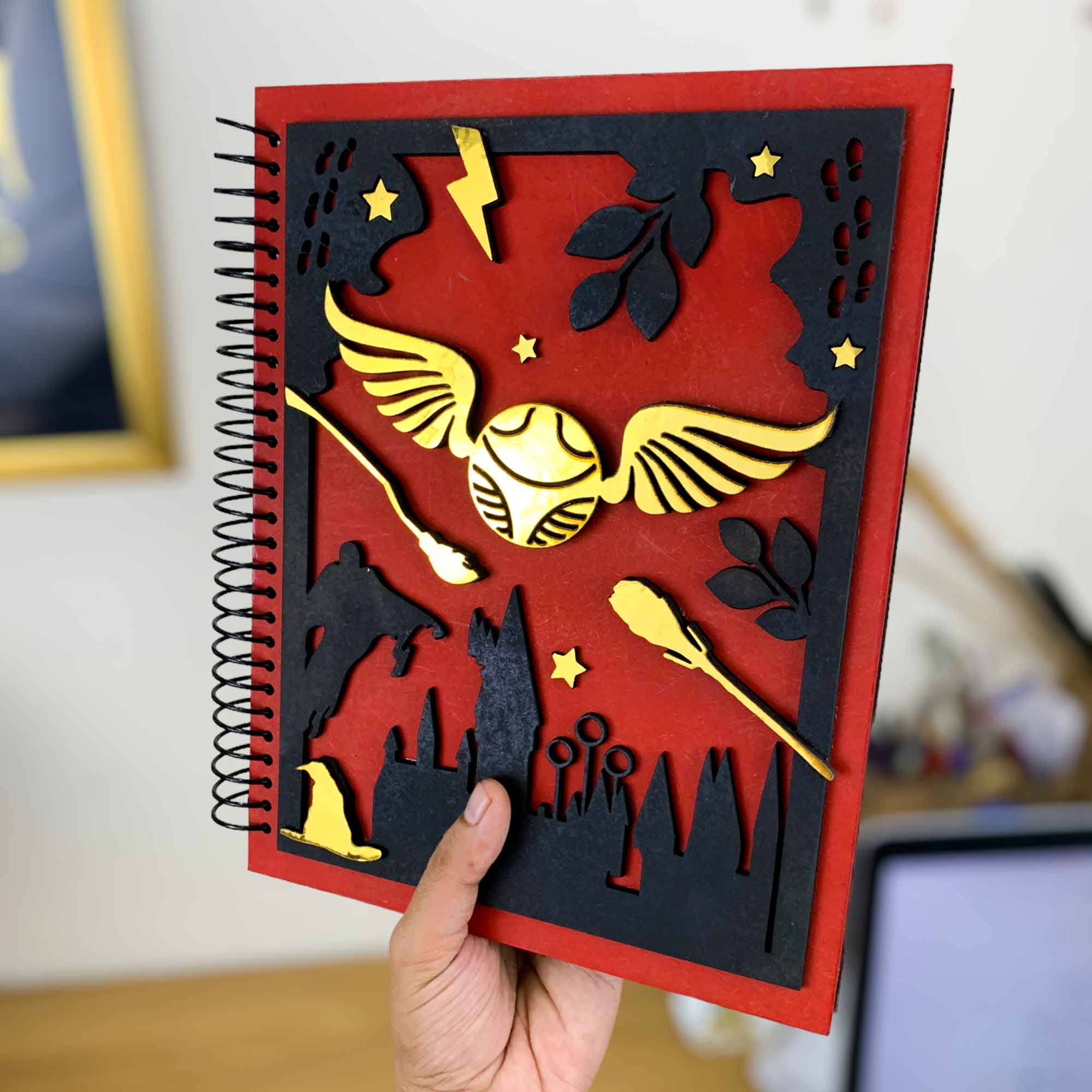 Handcrafted Harry Potter & the Golden Snitch Lined & Bullet Journal ...