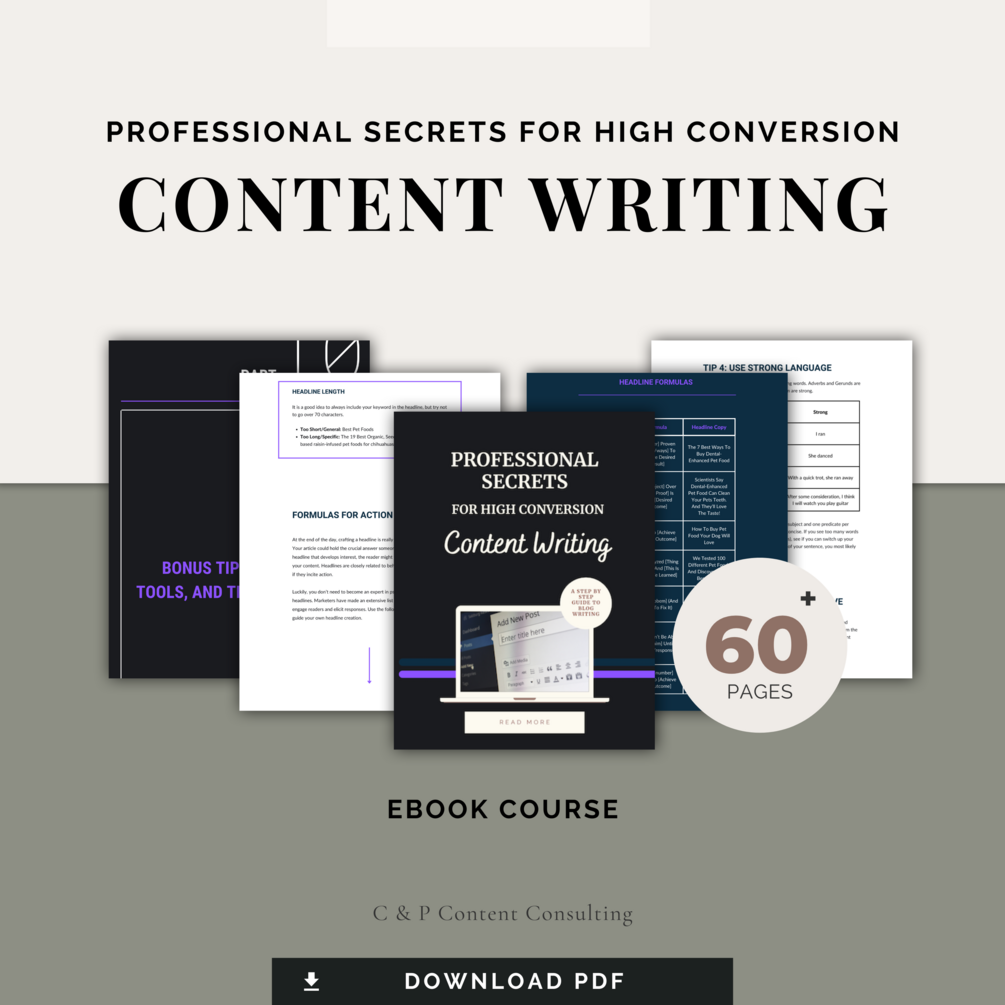 E-Book: Professional Secrets For High Conversion Content Writing