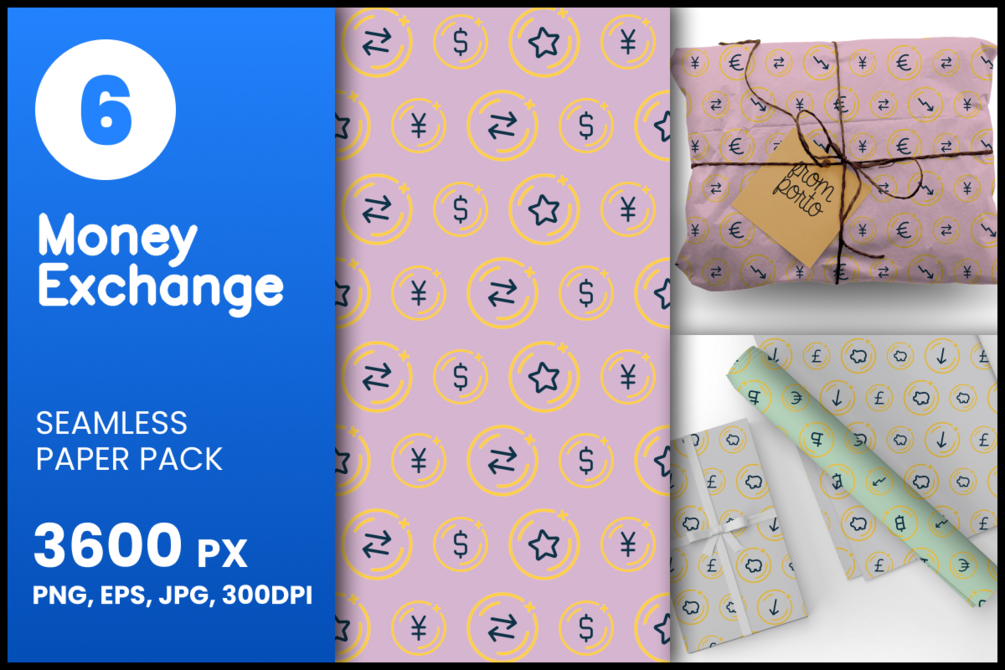 Money Exchange 6 Seamless Patterns