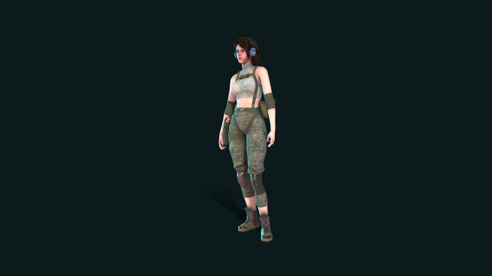 (FREE PRODUCT) Female Commando Game Ready Character 3D Model