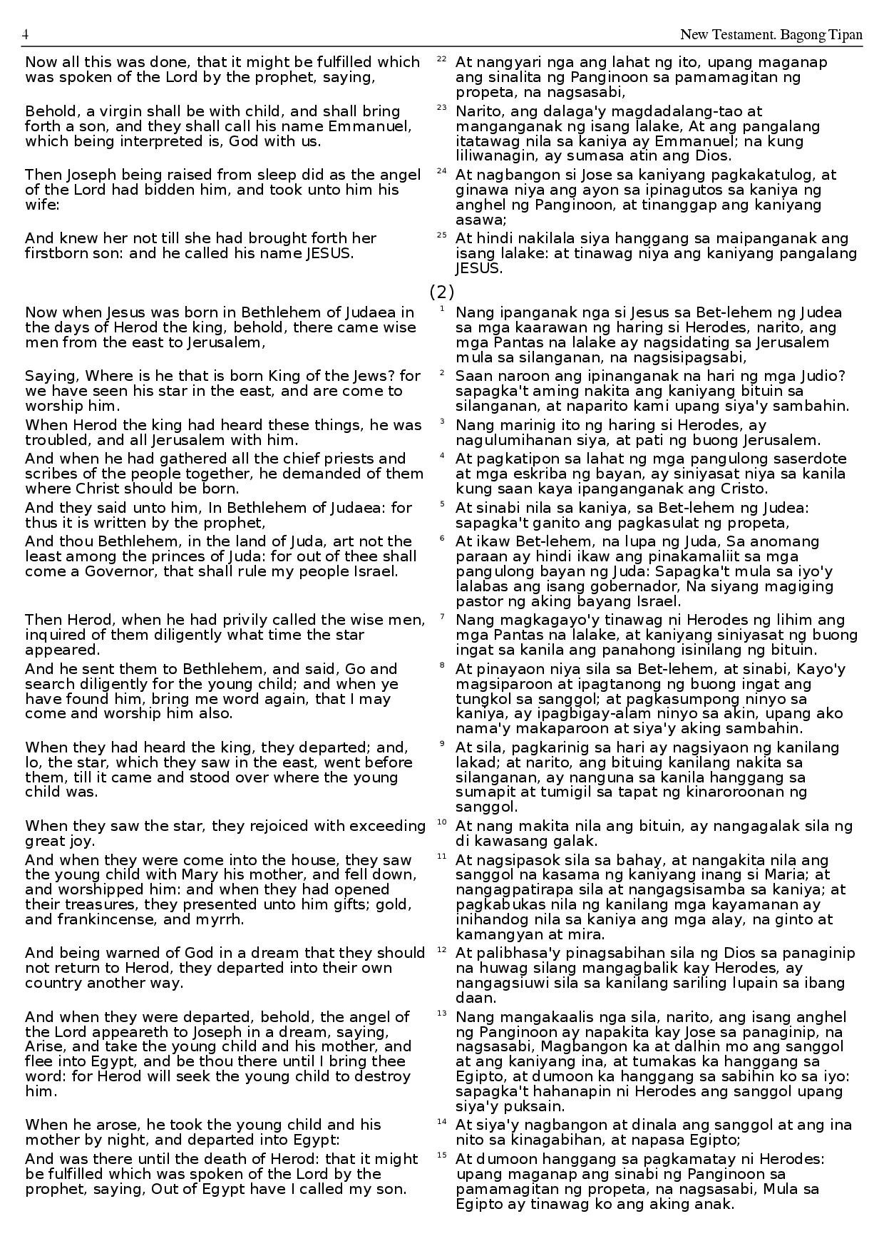 [PDF] New Testament: English - Tagalog parallel text