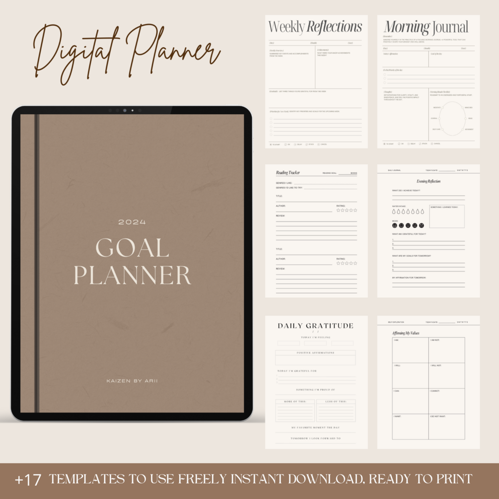 Goal Planner Kit | Goal Setting Planner | Habit Tracker | Goal Planner ...