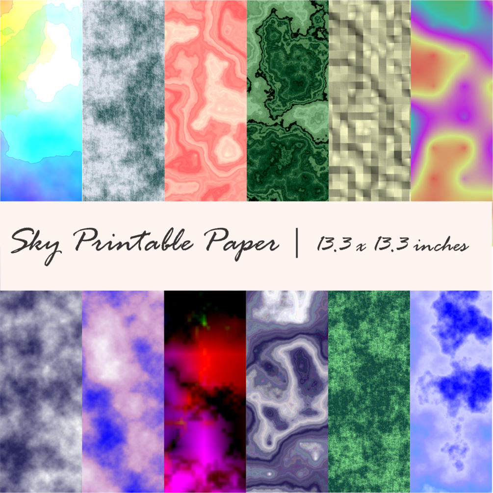 Printable Sky Pattern | Printable Paper Set | Digital Paper | Scrapbook ...