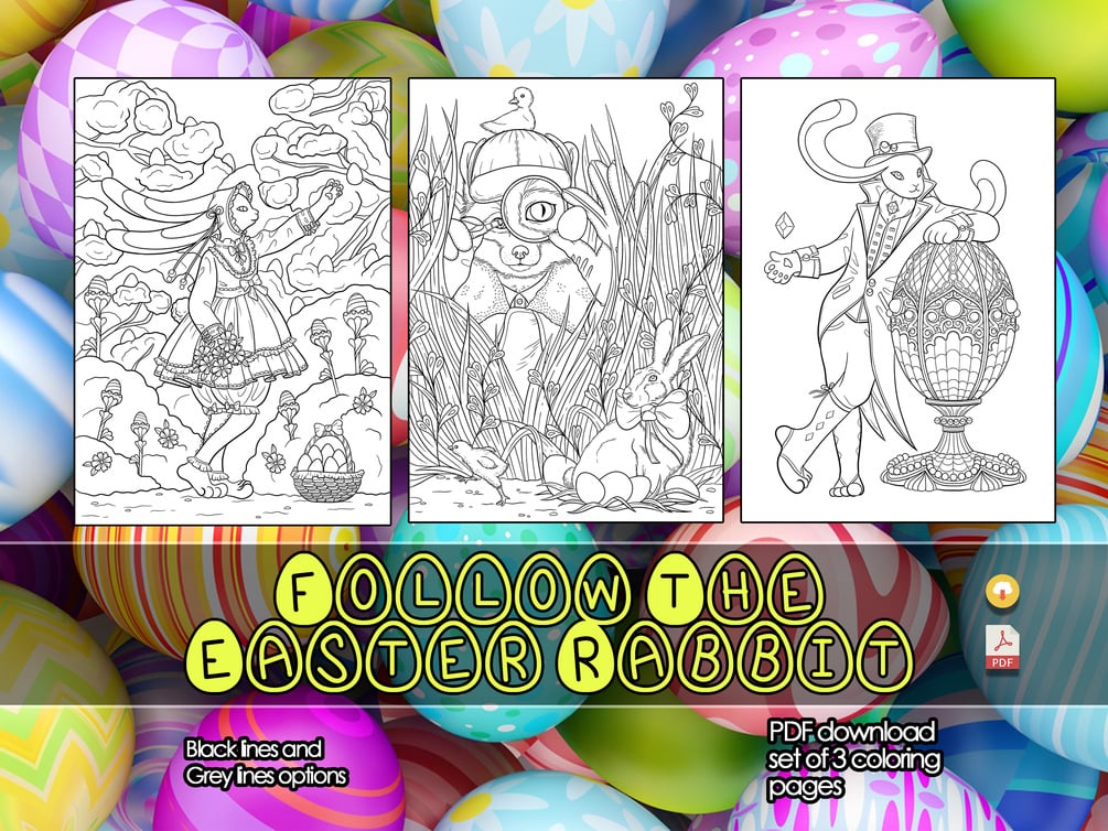 Follow the Easter Rabbit - Coloring Bundle