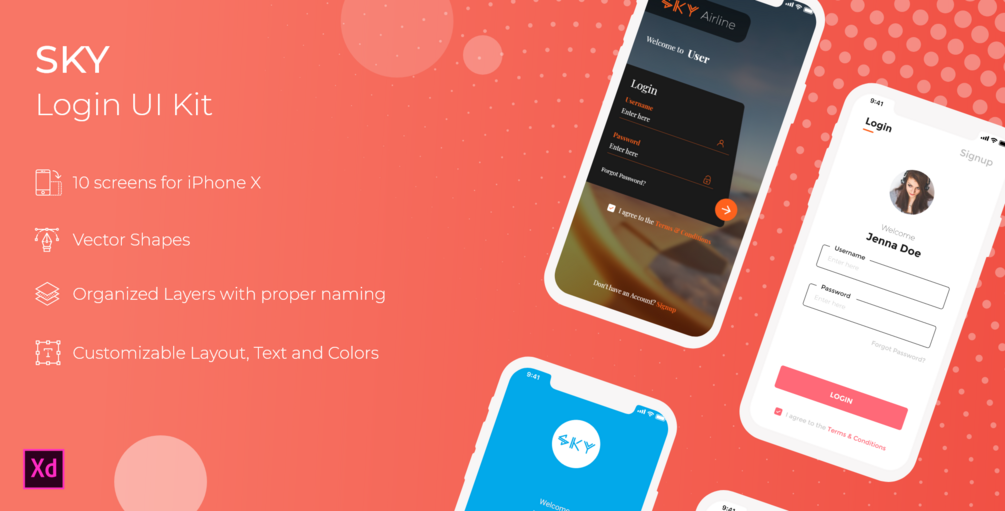 Sky Login UI Kit