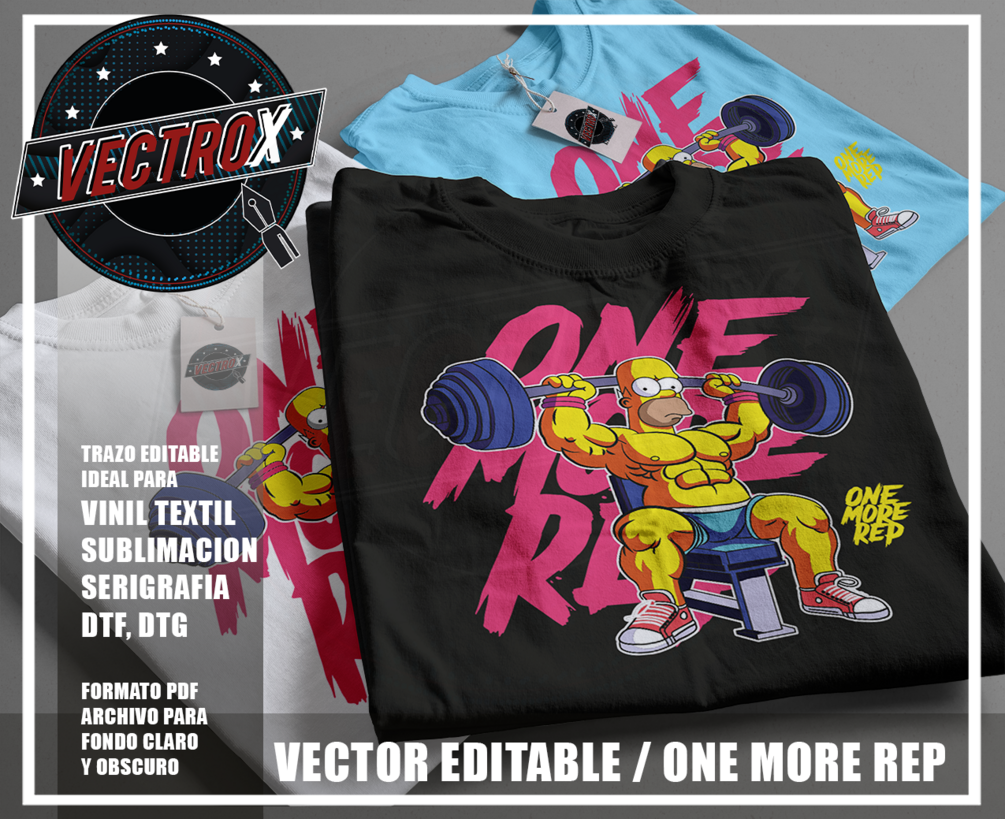 Vector Editable - One More Rep Homero