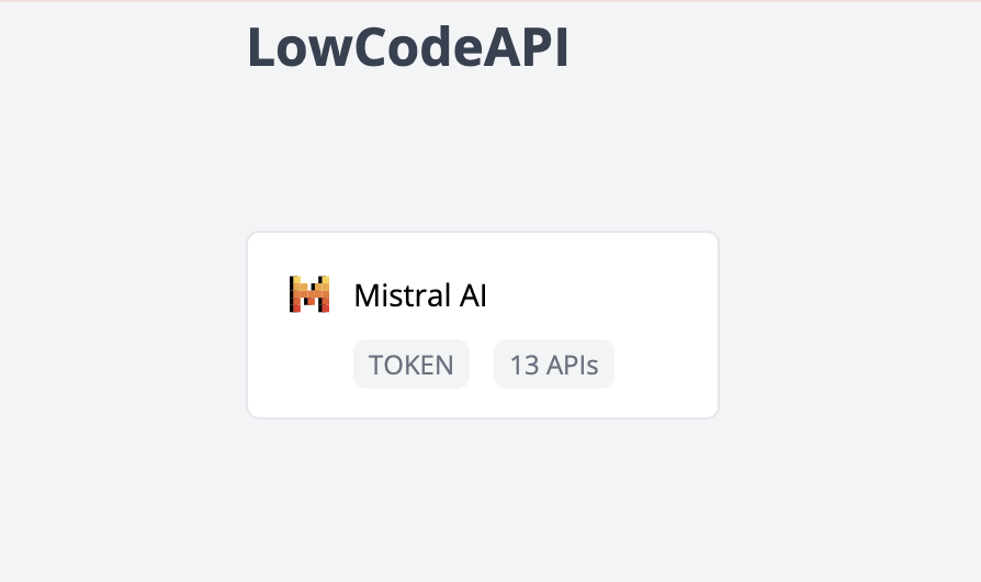 LowCodeAPI Mistral AI API