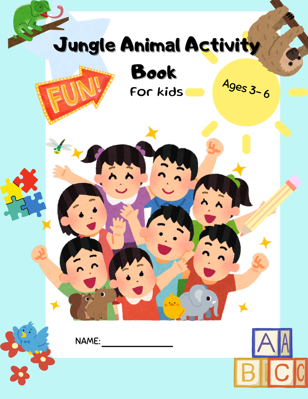 Jungle Animal Activity Book for kids- Printable E-booklet