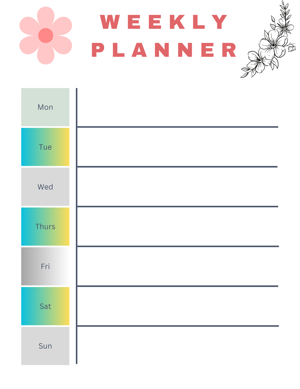 Colorful Weekly Planner