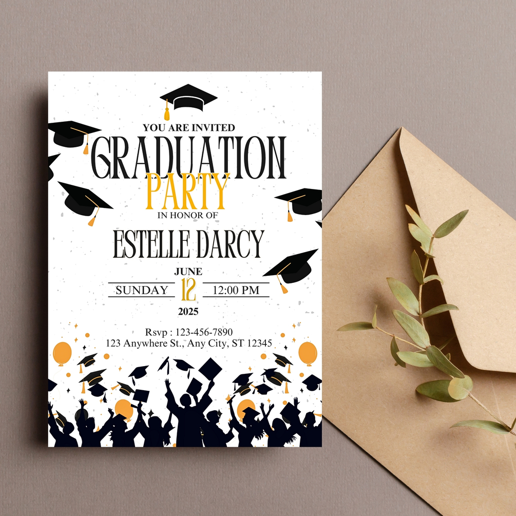 Welcome Sign Graduation Announcement, Graduation Invitation Template, Grad Party Invite flyer ...