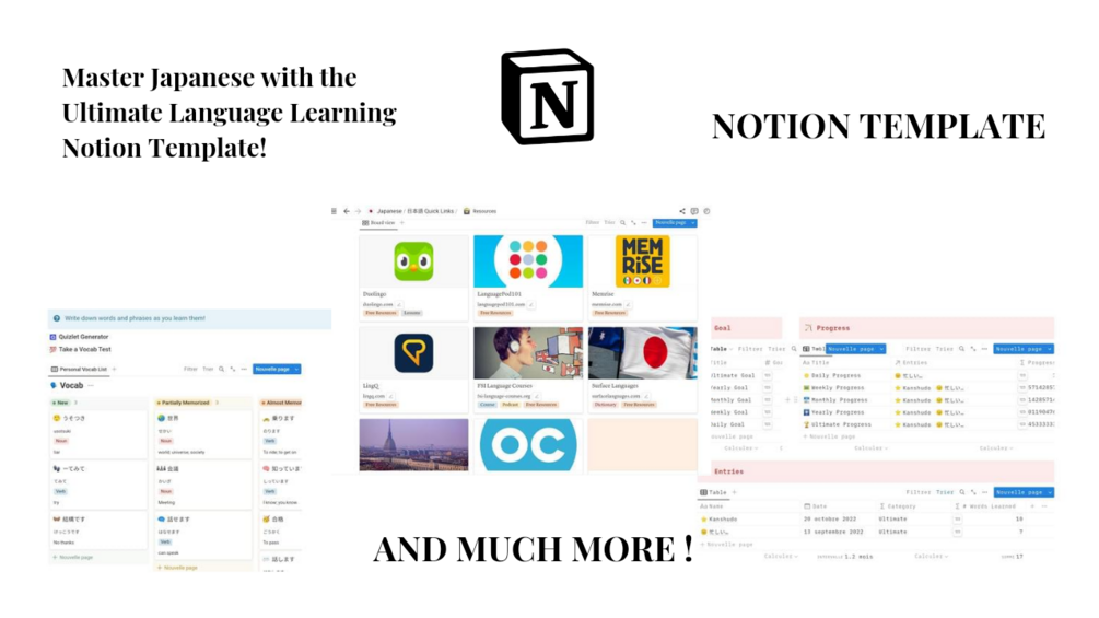Master Japanese with the Ultimate Language Learning Notion Template