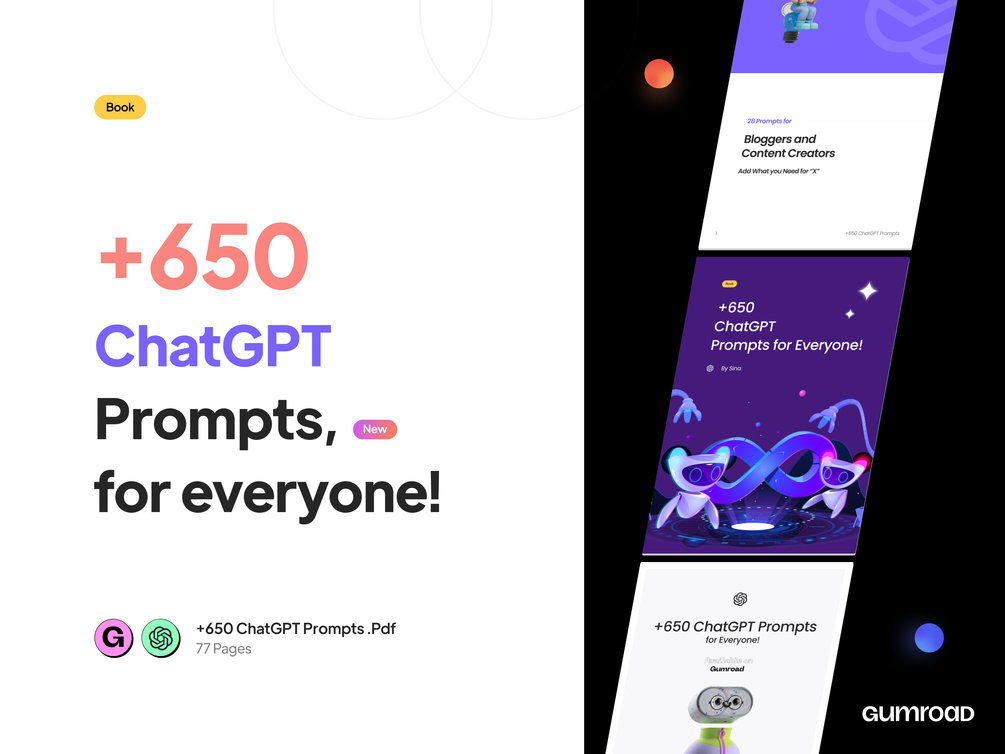 +650 ChatGPT Prompts for Everyone! (Best & New)