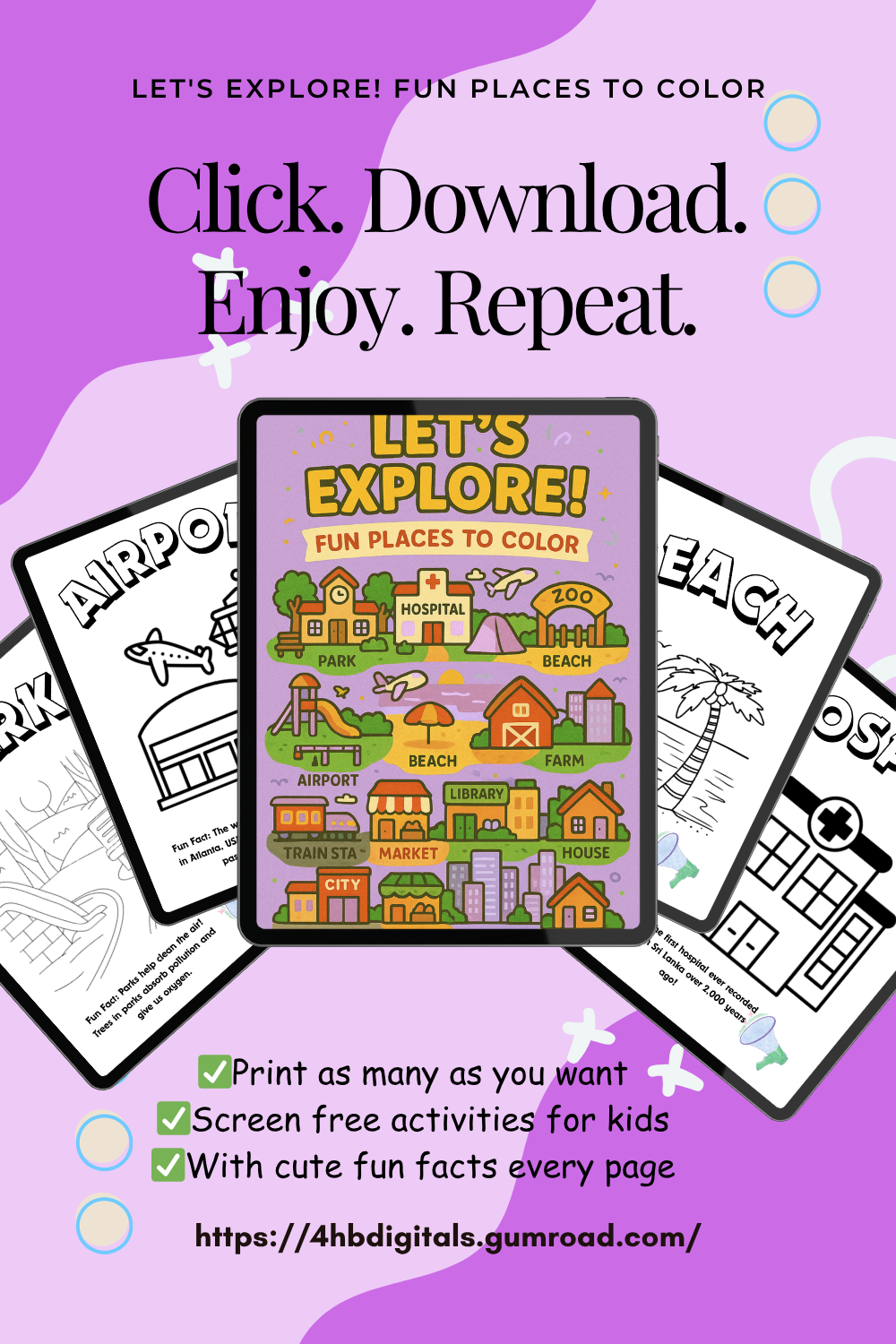 Let's Explore: Fun Place to color - Coloring Books for kids