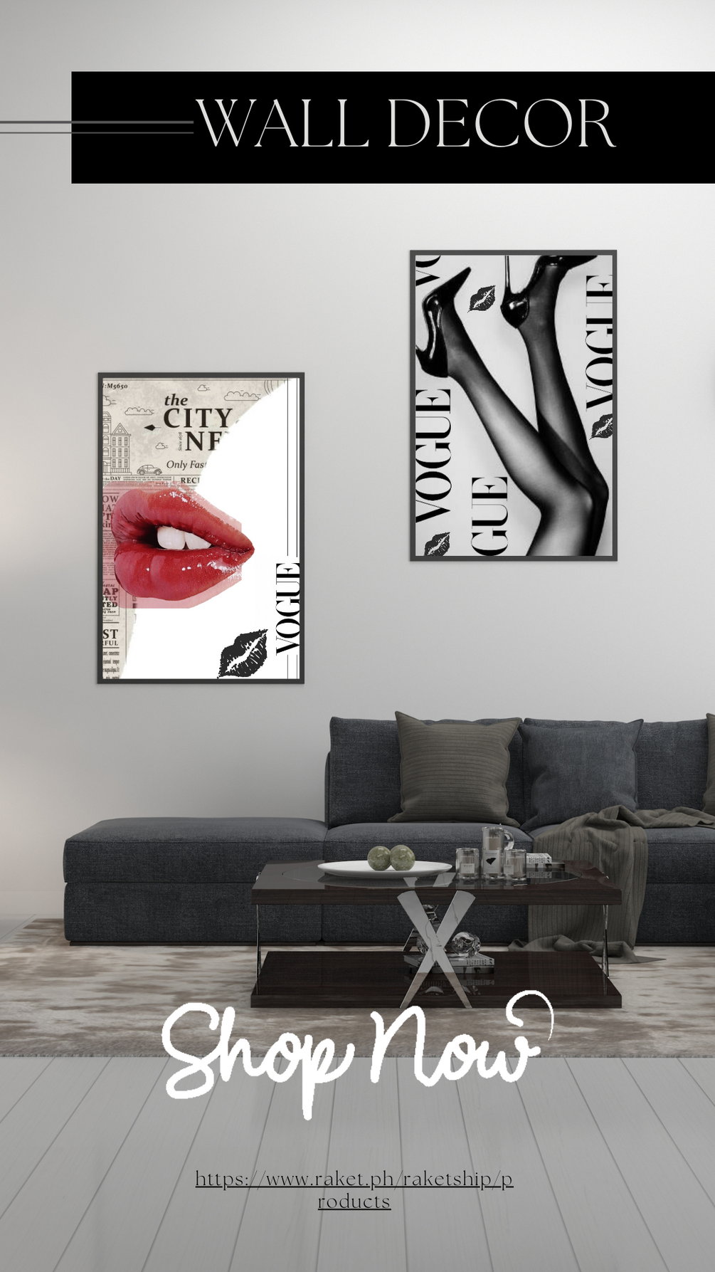 VOGUE Black and White Wall Print Aesthetic
