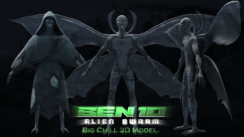 Ben 10 Alien Swarm - Big Chill 3D Model.