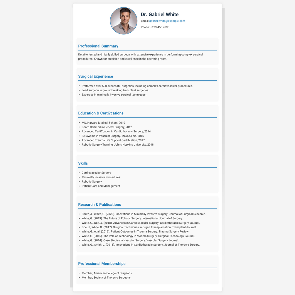 Professional Surgeon CV/Resume HTML Template - Fully Customizable