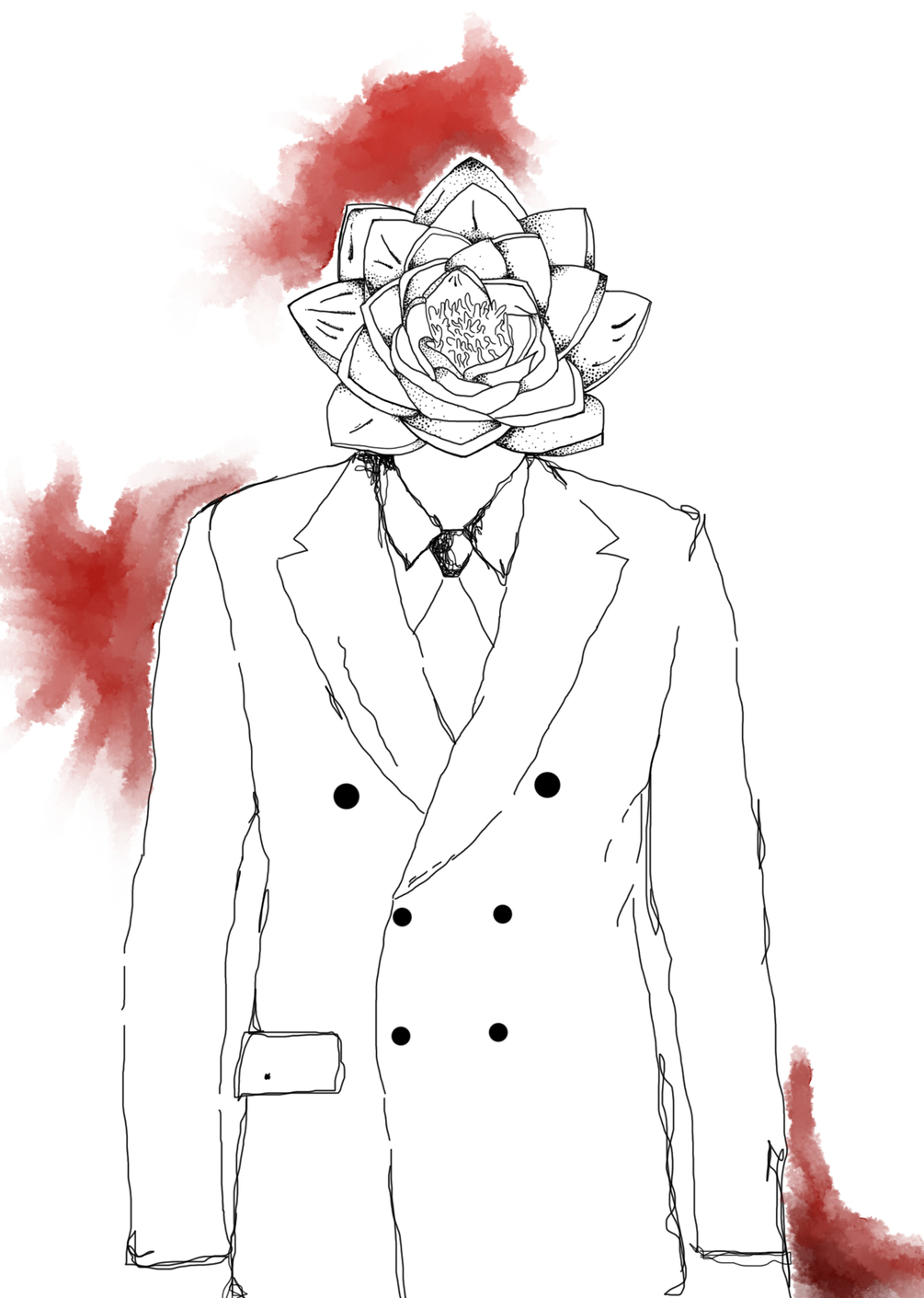 Digital illustration - Flower and man