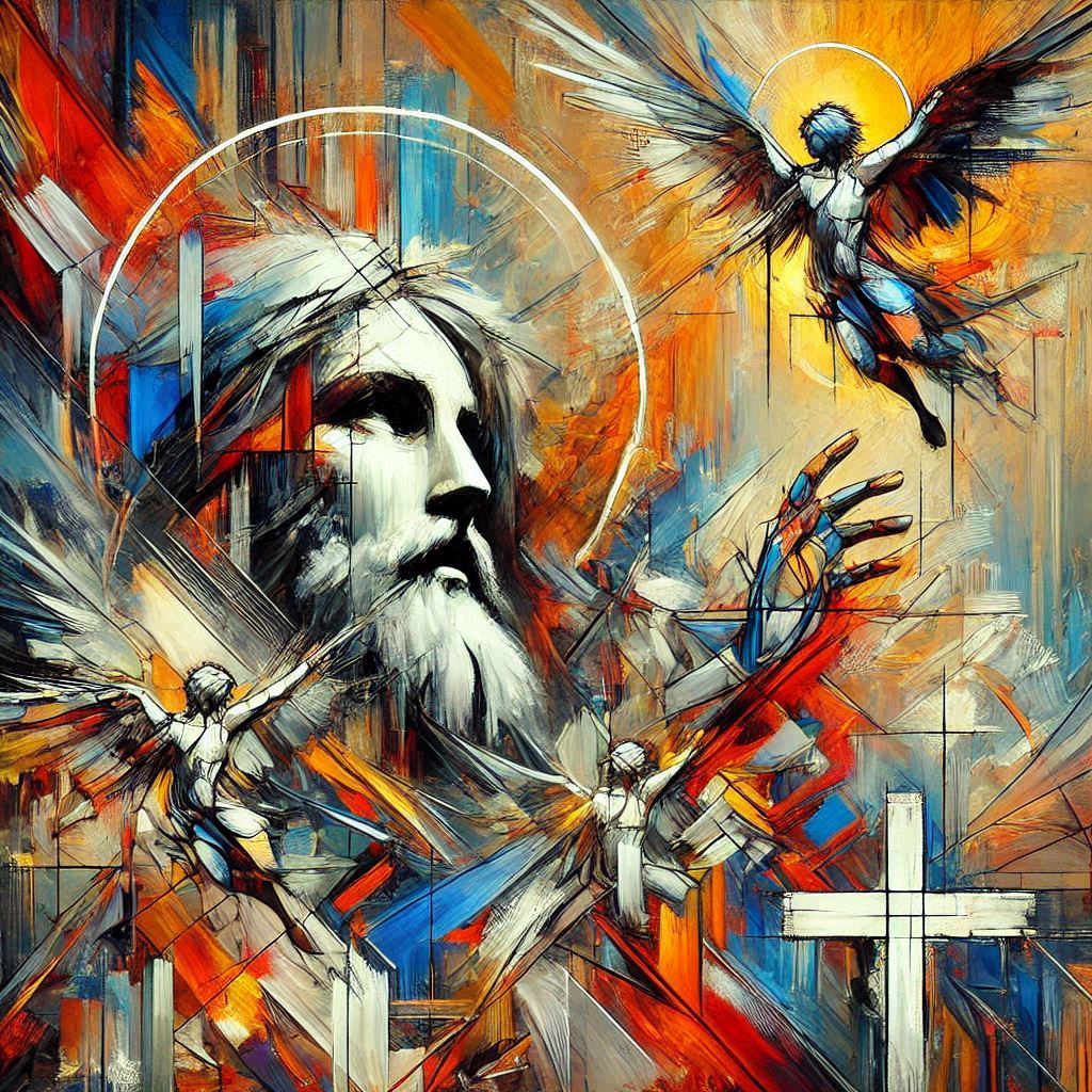 Dive into the Divine: Abstract Expressionism of Lord Jesus Christ