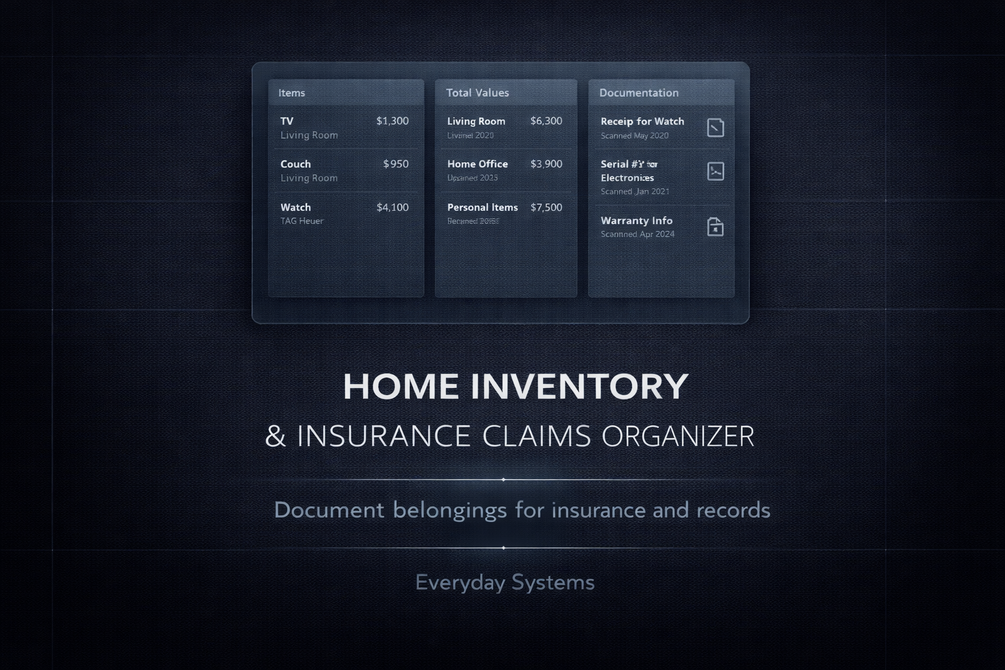 Home Inventory for Insurance Claims – Track Items, Value, Photos & Receipts