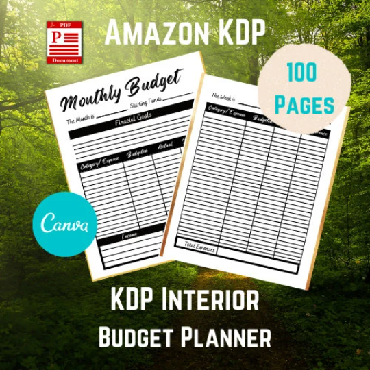 Budget Planner | KDP Interior | 7.5 x 9.25 Inches | Commercial Use ...