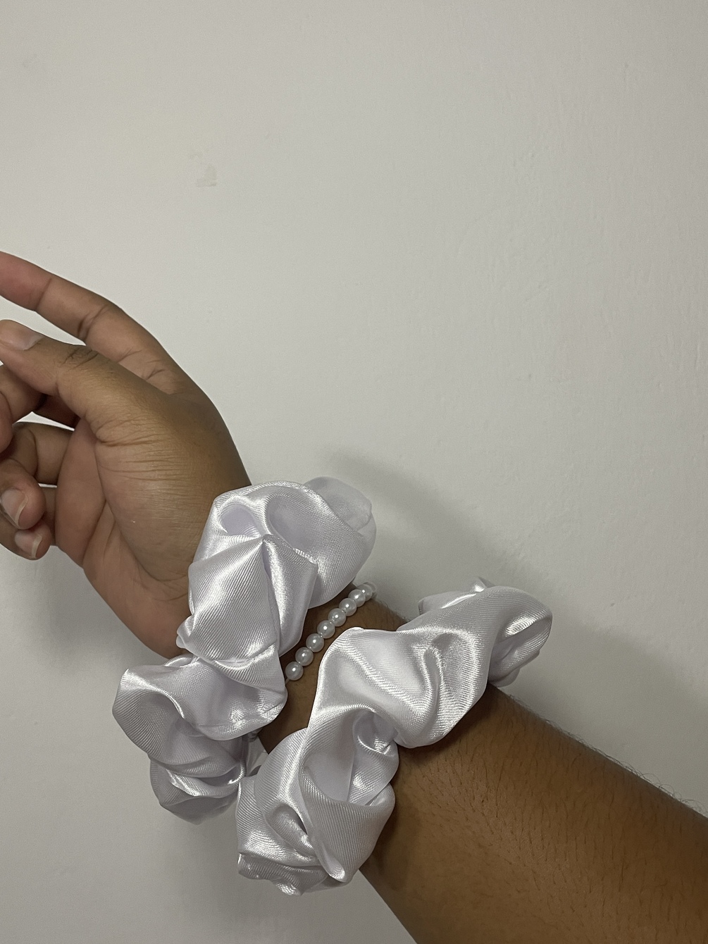 Pearl White Scrunchie
