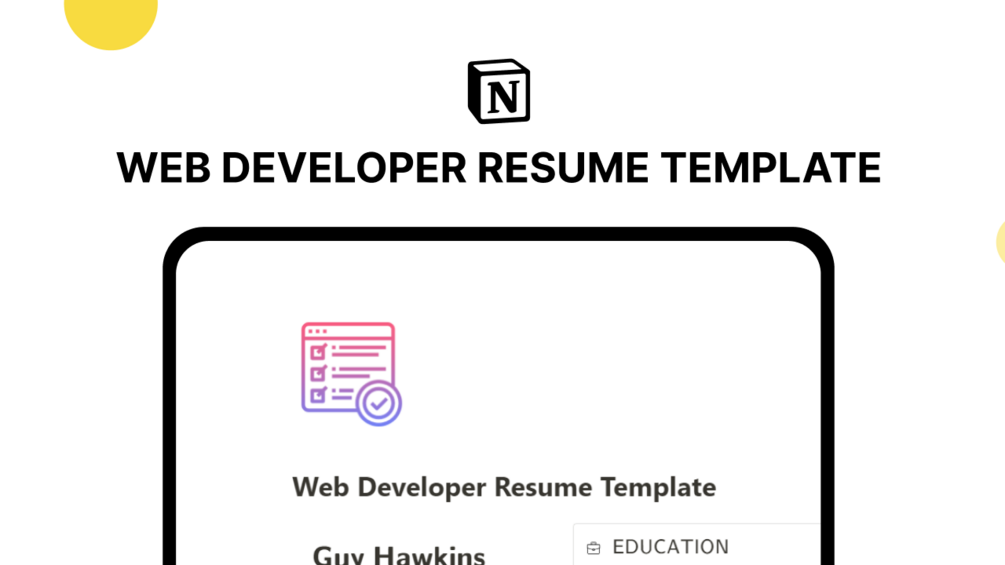 Web Developer Resume Template