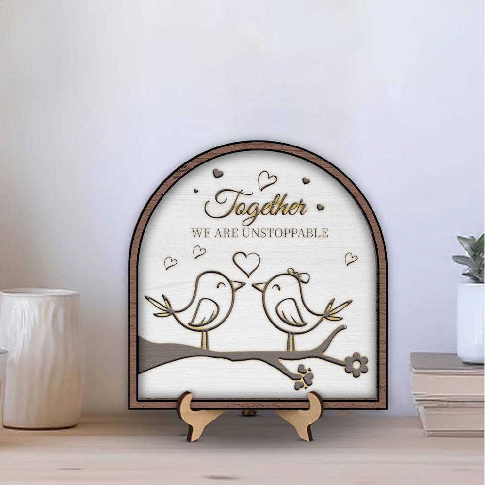 Love Birds Framed Couple Sign SVG, 3D Layered Valentines Day Shelf Sign ...