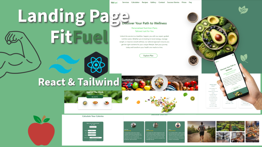 FitFuel Landing Page React and Tailwind Responsive