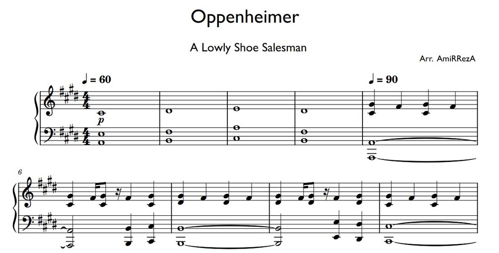 Oppenheimer - A Lowly Shoe Salesman [Sheet Music]