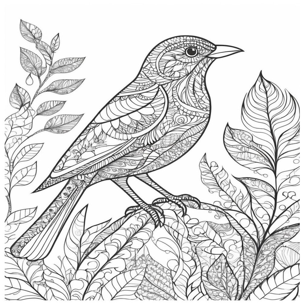 Beautiful Birds Zentangle Coloring Pages