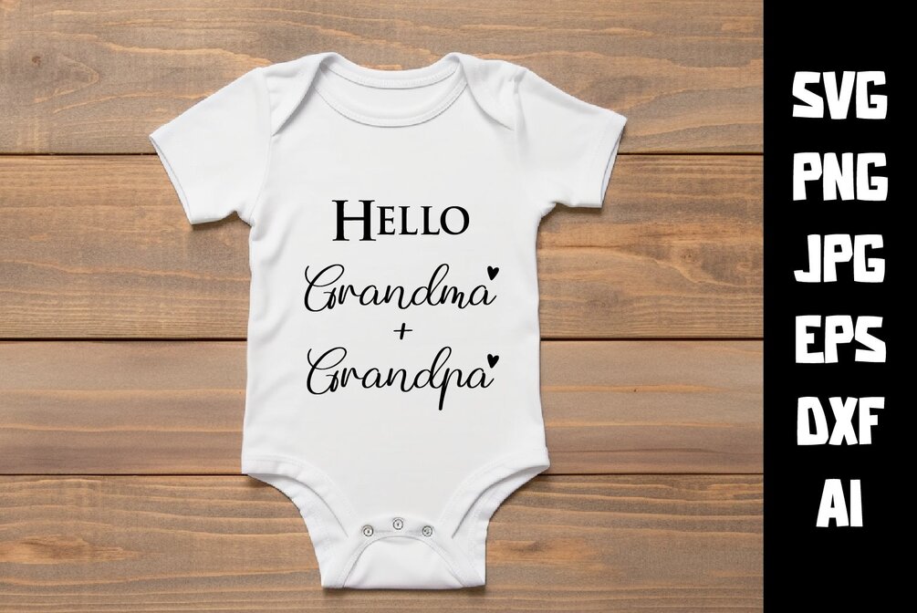 Hello Grandma and Grandpa SVG - Pregnancy Announcement SVG