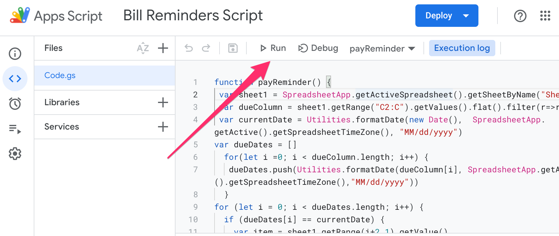 Google Sheet that Sends a Reminder of Bill Payments