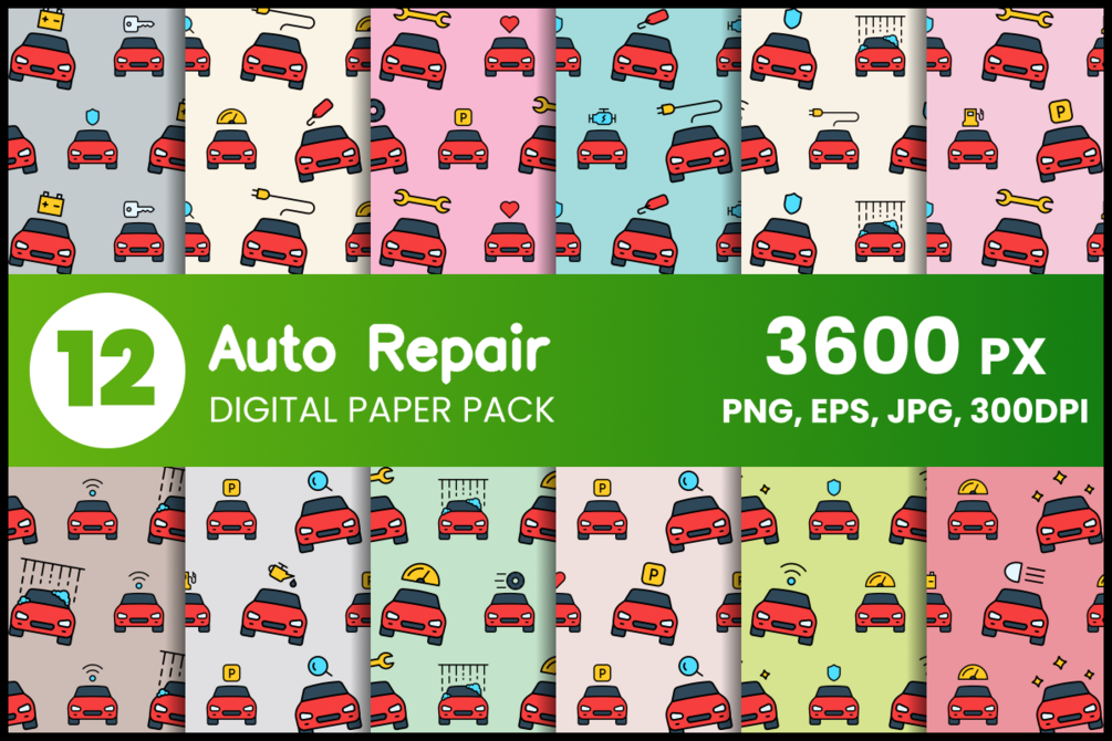Auto Repair 12 Digital Paper Set